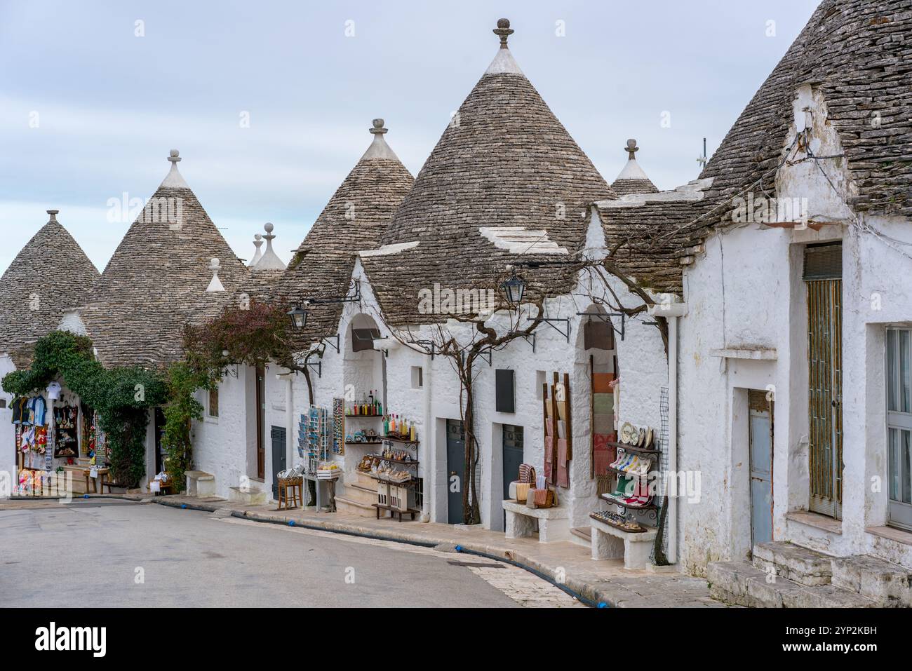Alberobello iconic old Trullo and Trulli white houses with stone ...
