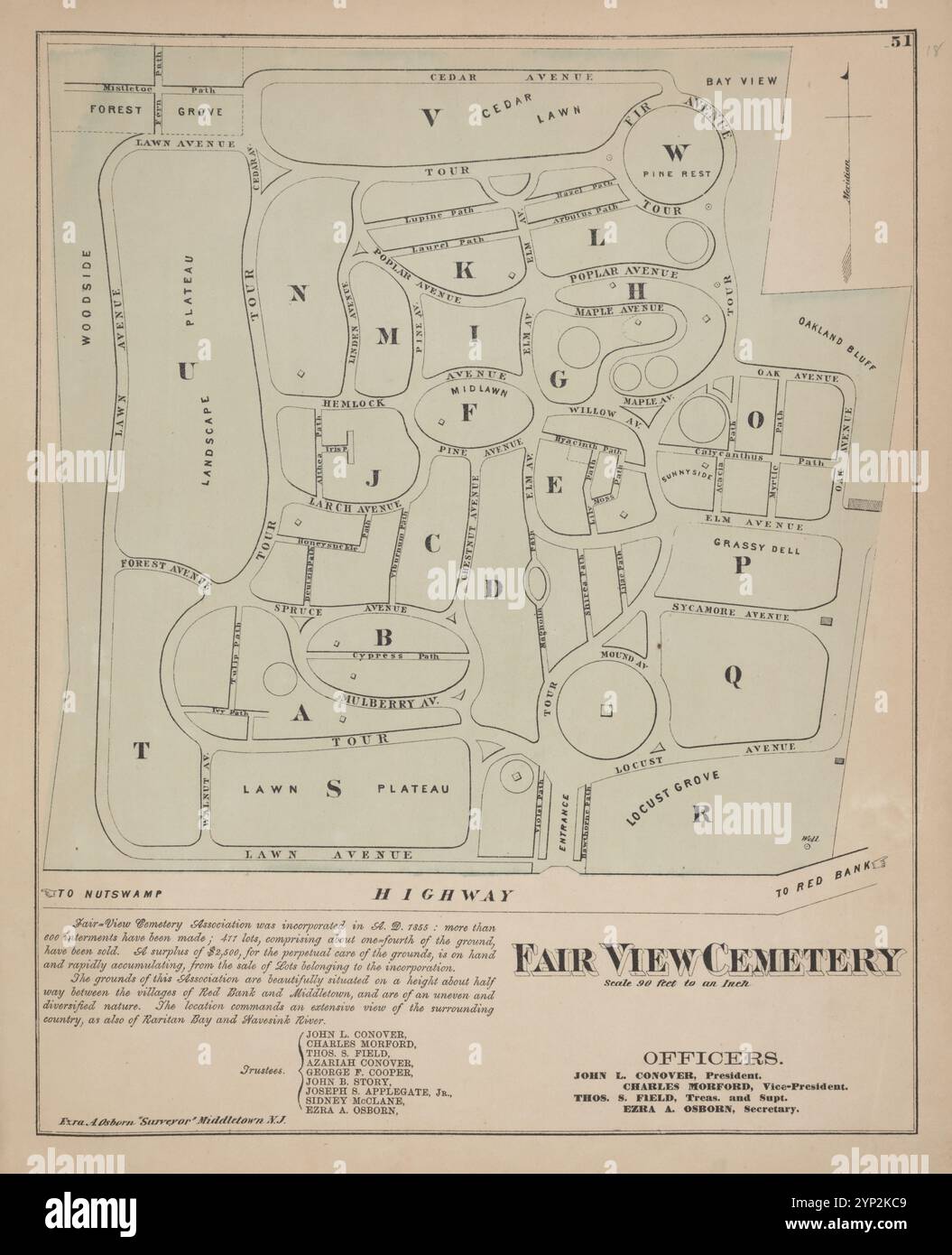 Fair View Cemetery [Village] 1873 by Beers, F. W. (Frederick W Stock ...