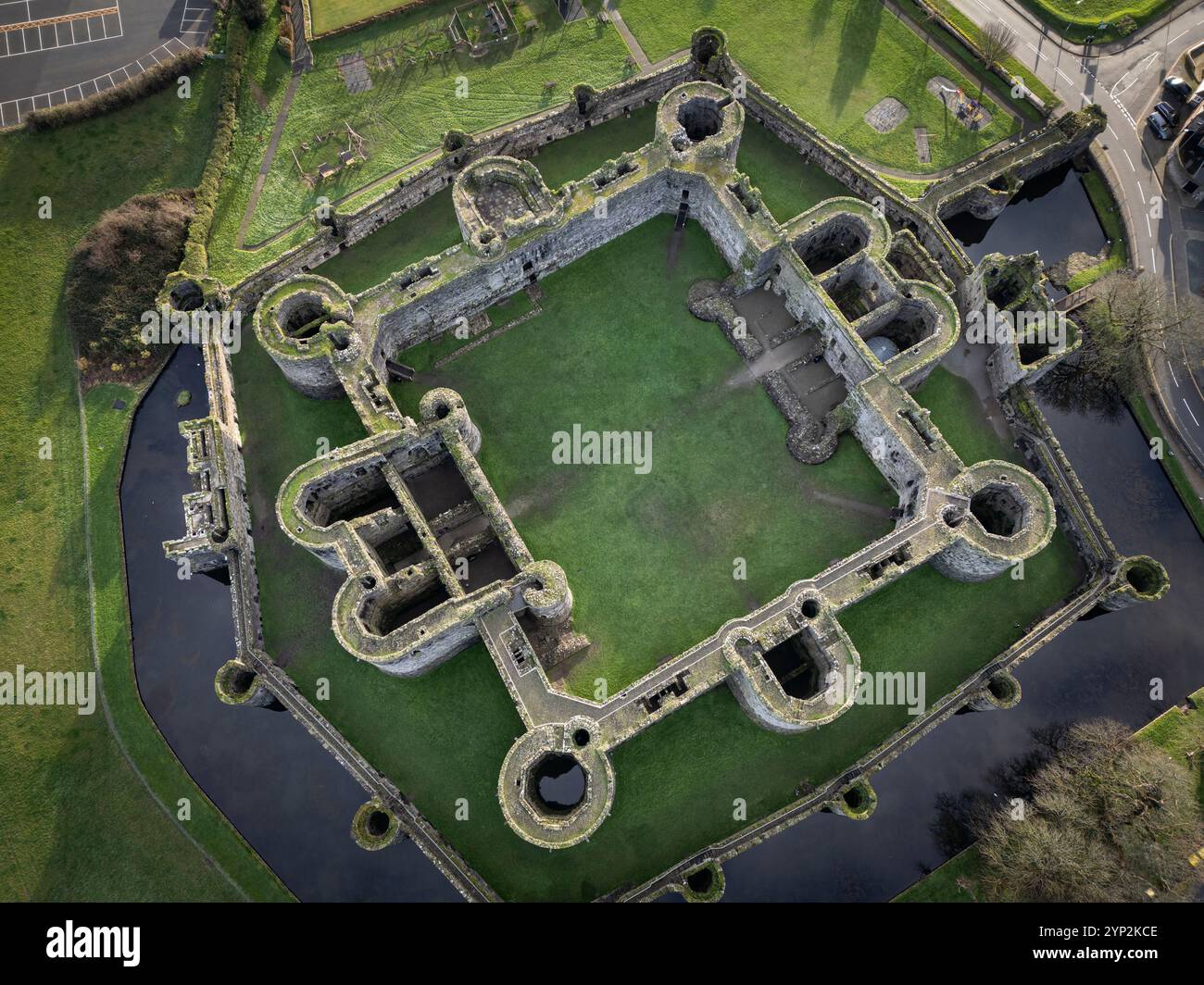 Beaumaris castle aerial hi-res stock photography and images - Alamy
