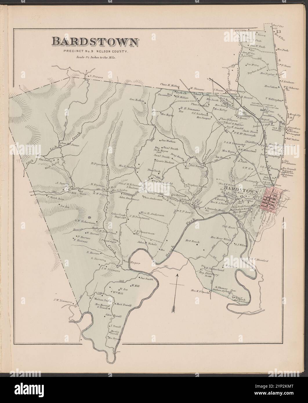 Map of bardstown kentucky hi-res stock photography and images - Alamy