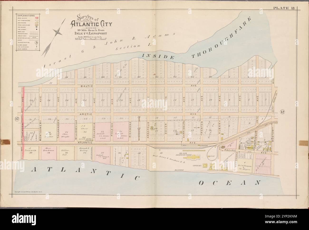Atlantic City, Double Page Plate No. 13 [Map bounded by Inside ...
