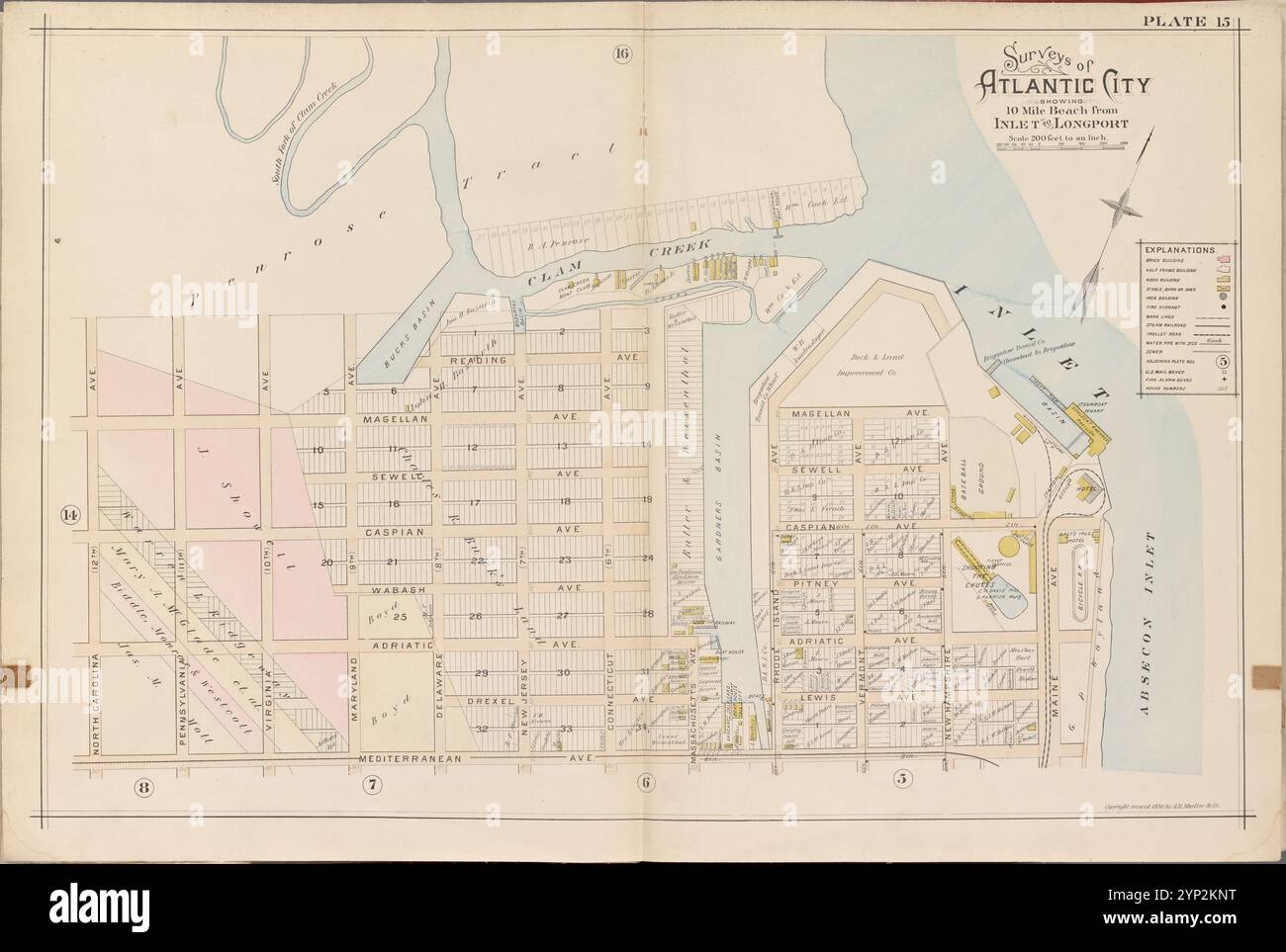 Atlantic City, Double Page Plate No. 15 [Map bounded by Clam Creek ...