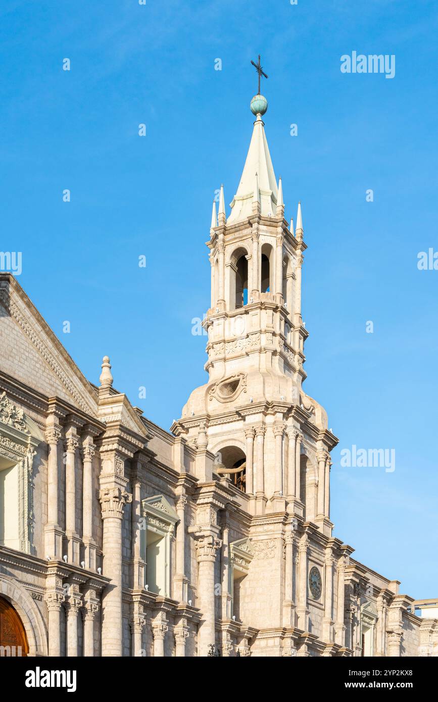 Tower of Basilica Cathedral of Arequipa, UNESCO World Heritage Site ...