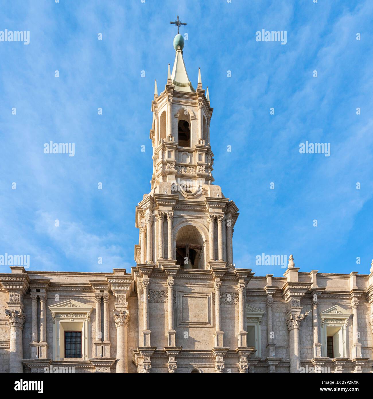 Tower of Basilica Cathedral of Arequipa, UNESCO World Heritage Site ...