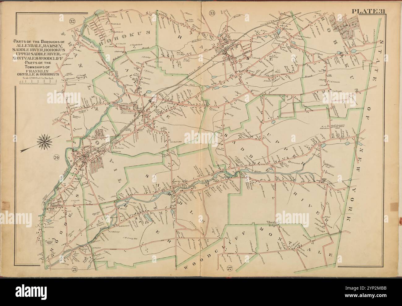 Bergen County, V. 2, Double Page Plate No. 31 [Parts of the boroughs of ... Bergen County, V. 2, Double Page Plate No. 31 [Parts of the boroughs of ...
