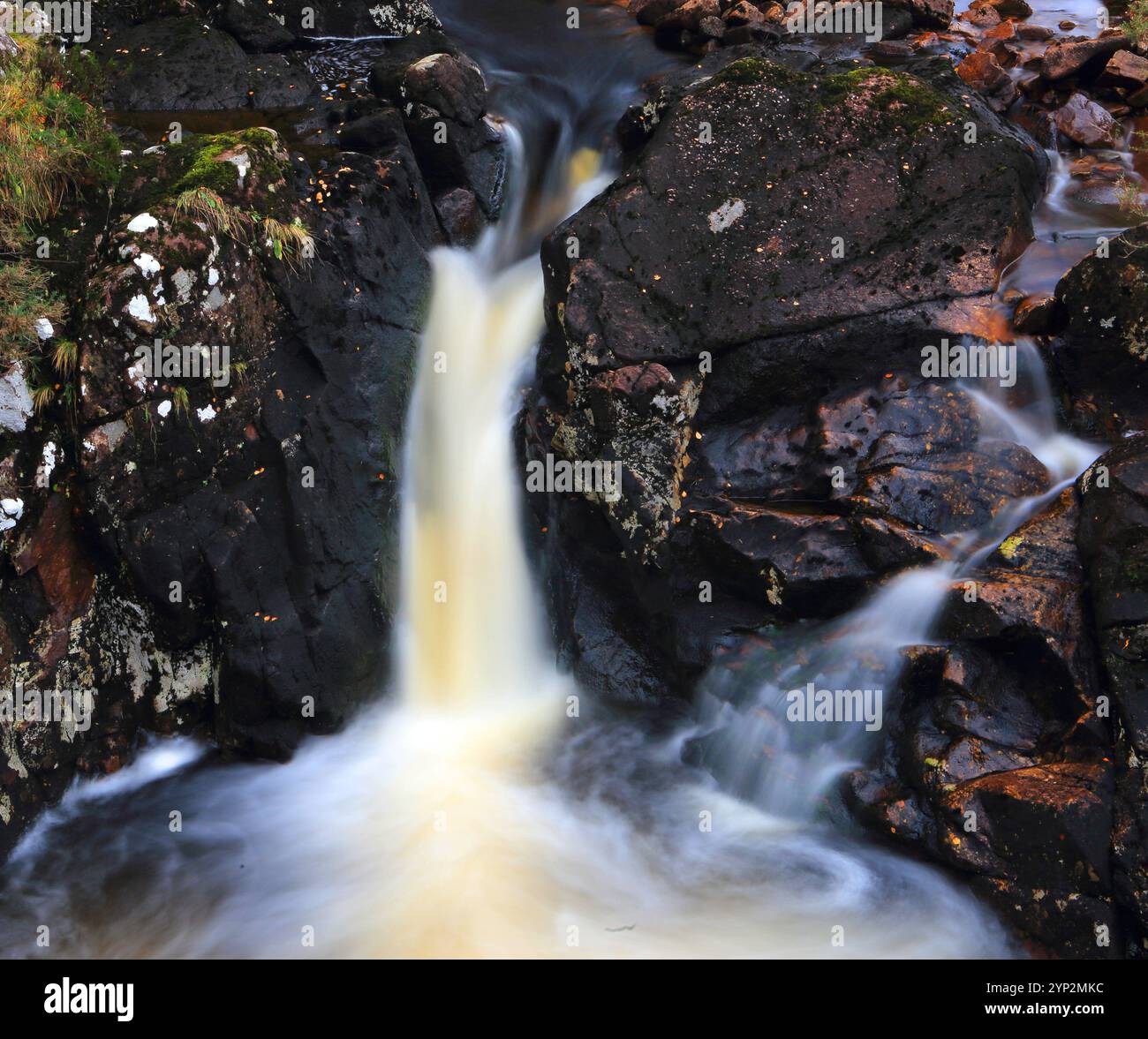 Mountain stream and waterfall, Assynt, Highland, Scotland, United ...