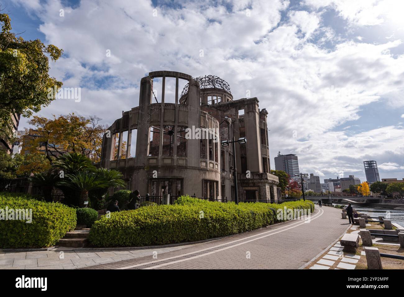 The A-Bomb Dome, skeletal ruins of the former Hiroshima Prefectural Industrial Promotion Hall at ...
