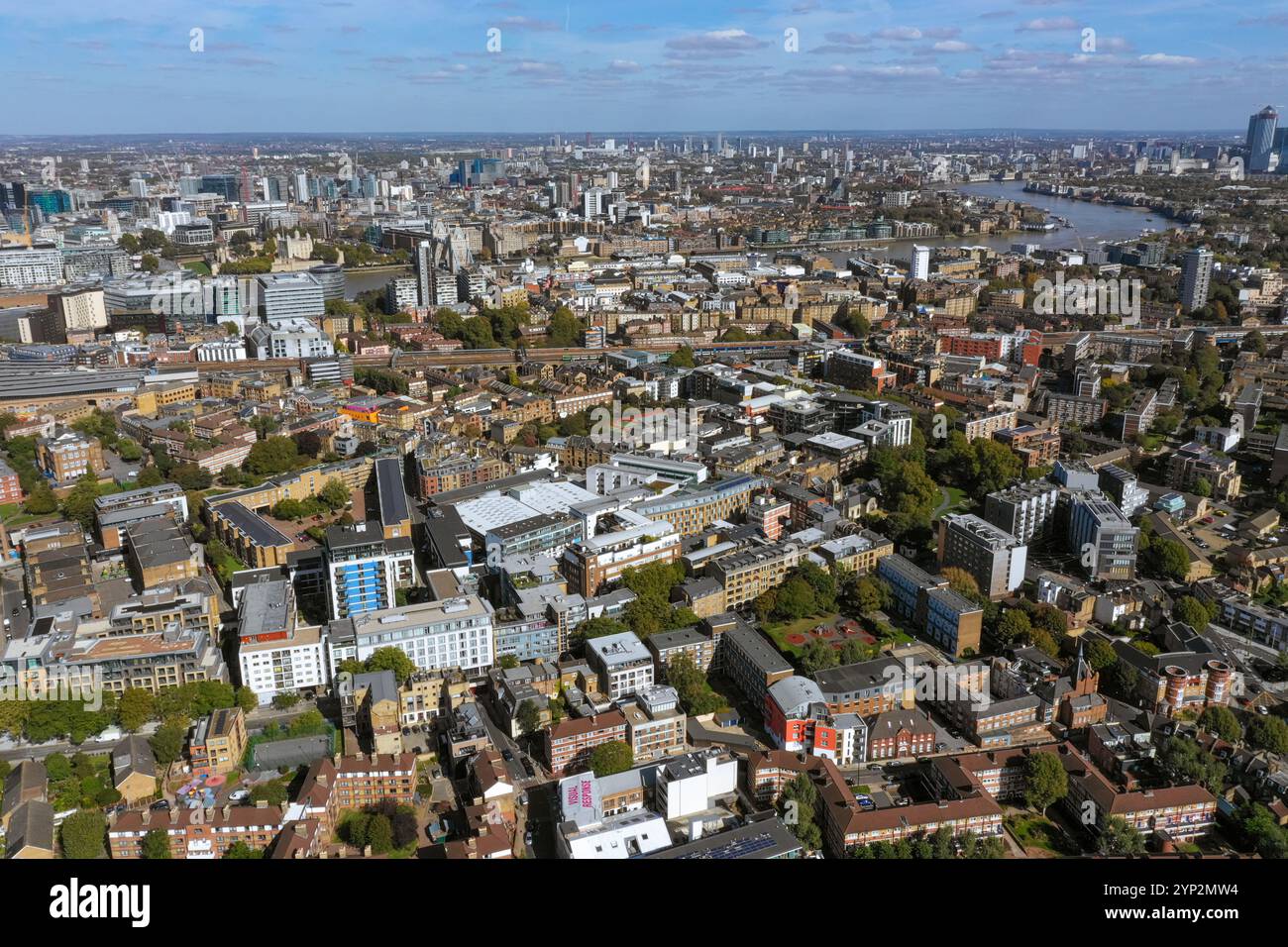 The River Thames winding through a sprawling London cityscape ...