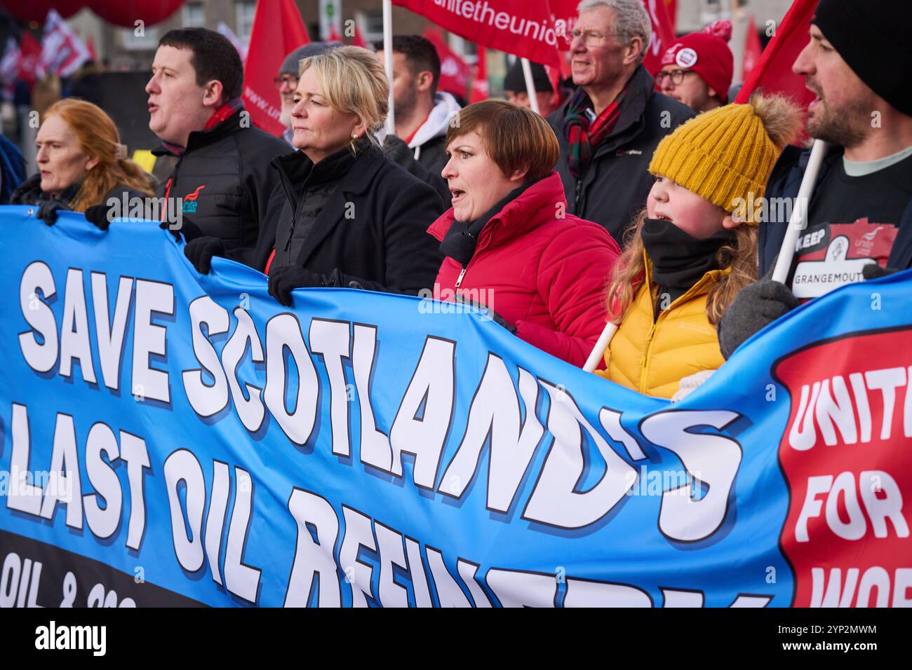 Edinburgh Scotland, UK 28 November 2024. Unite workers march and rally ...