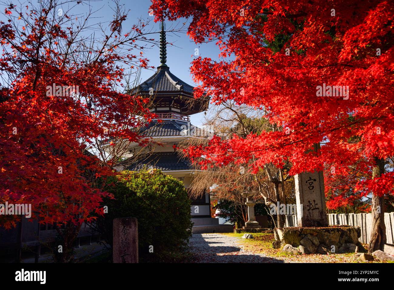 Autumn at yoshino yama holy temple mountain near nara hi-res stock ...