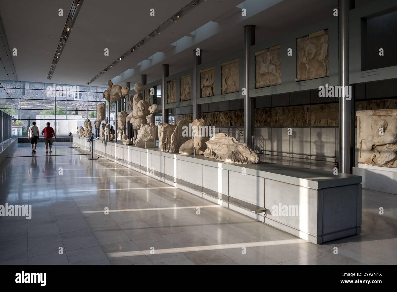 Architectural detail of the Acropolis Museum, an archaeological museum ...