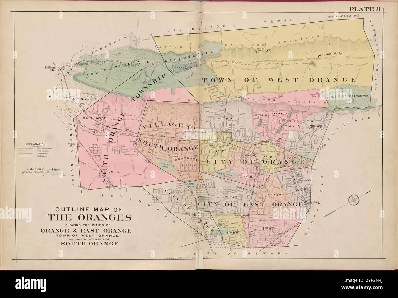 Essex County, V. 3, Double Page Plate No. 8 [Map bounded by Outline map ...