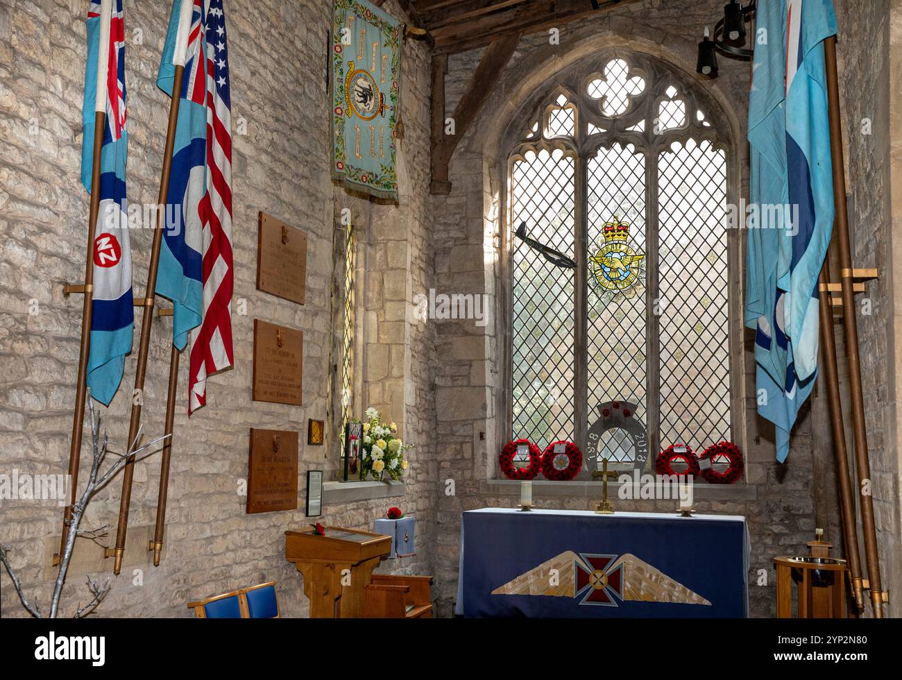 UK, England, Rutland, Cottesmore, St Nicholas Church, RAF Chapel Stock ...