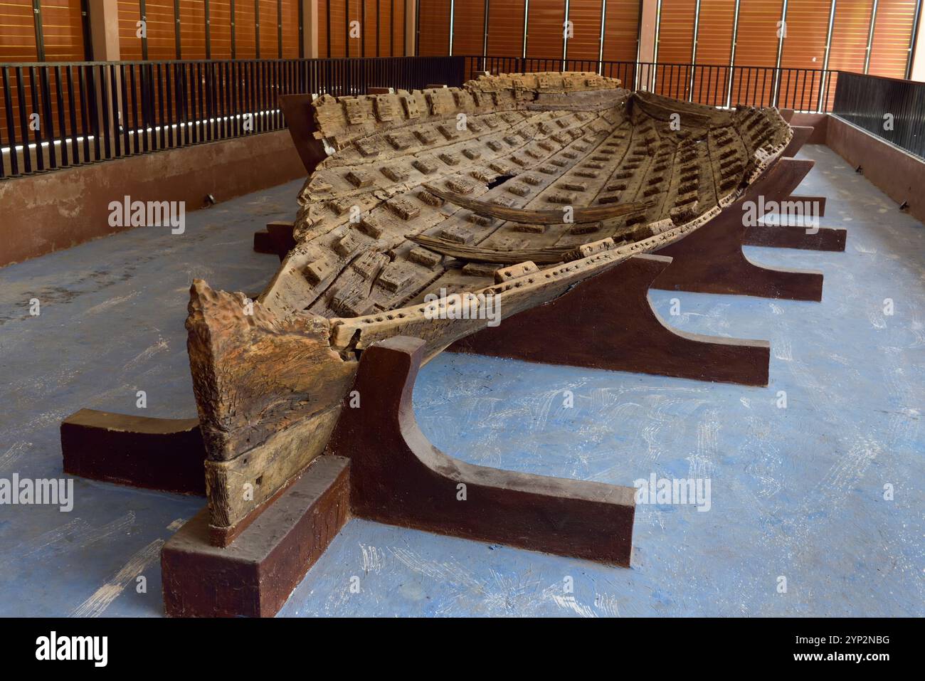Remains of a wooden boat from 7th century, Punjulharjo Village near ...