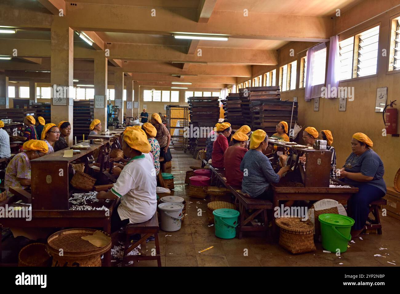Women workers at Tapel Koeda Kretek (Clove Cigarette) Factory at Juwana ...