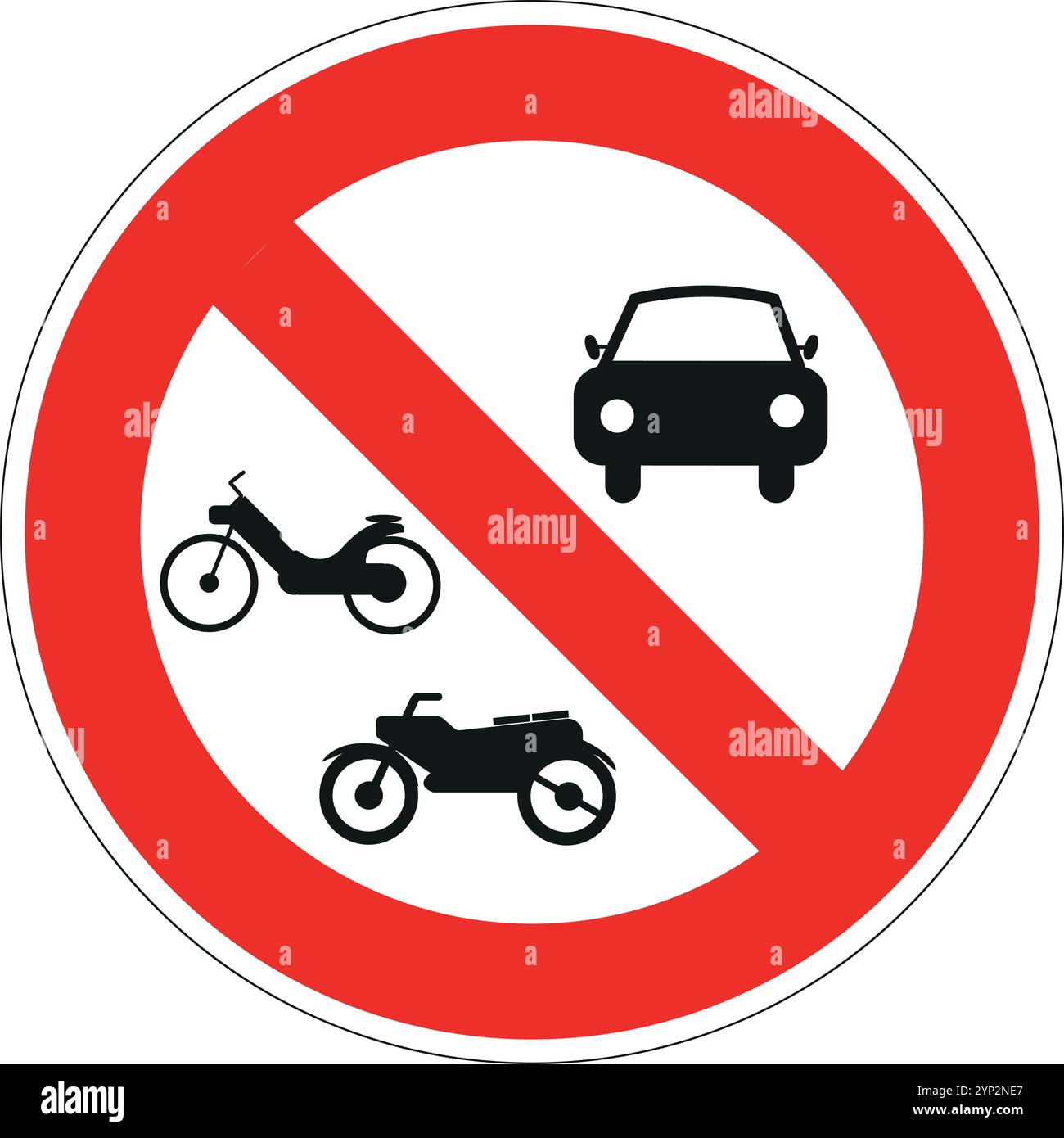 French road sign: Access forbidden to motor vehicles Stock Vector Image ...