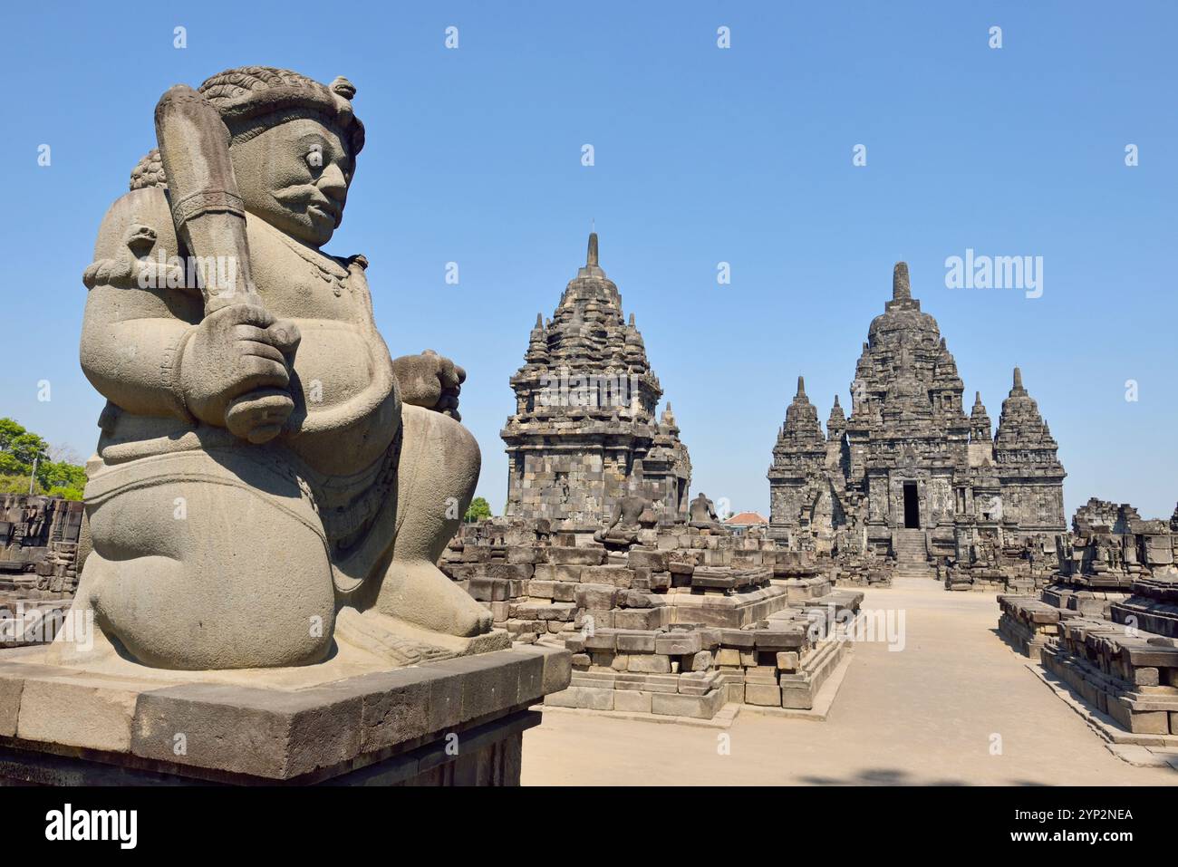 Stone gate guardian (dvarapala) of Sewu Temple Compound, 8th century ...