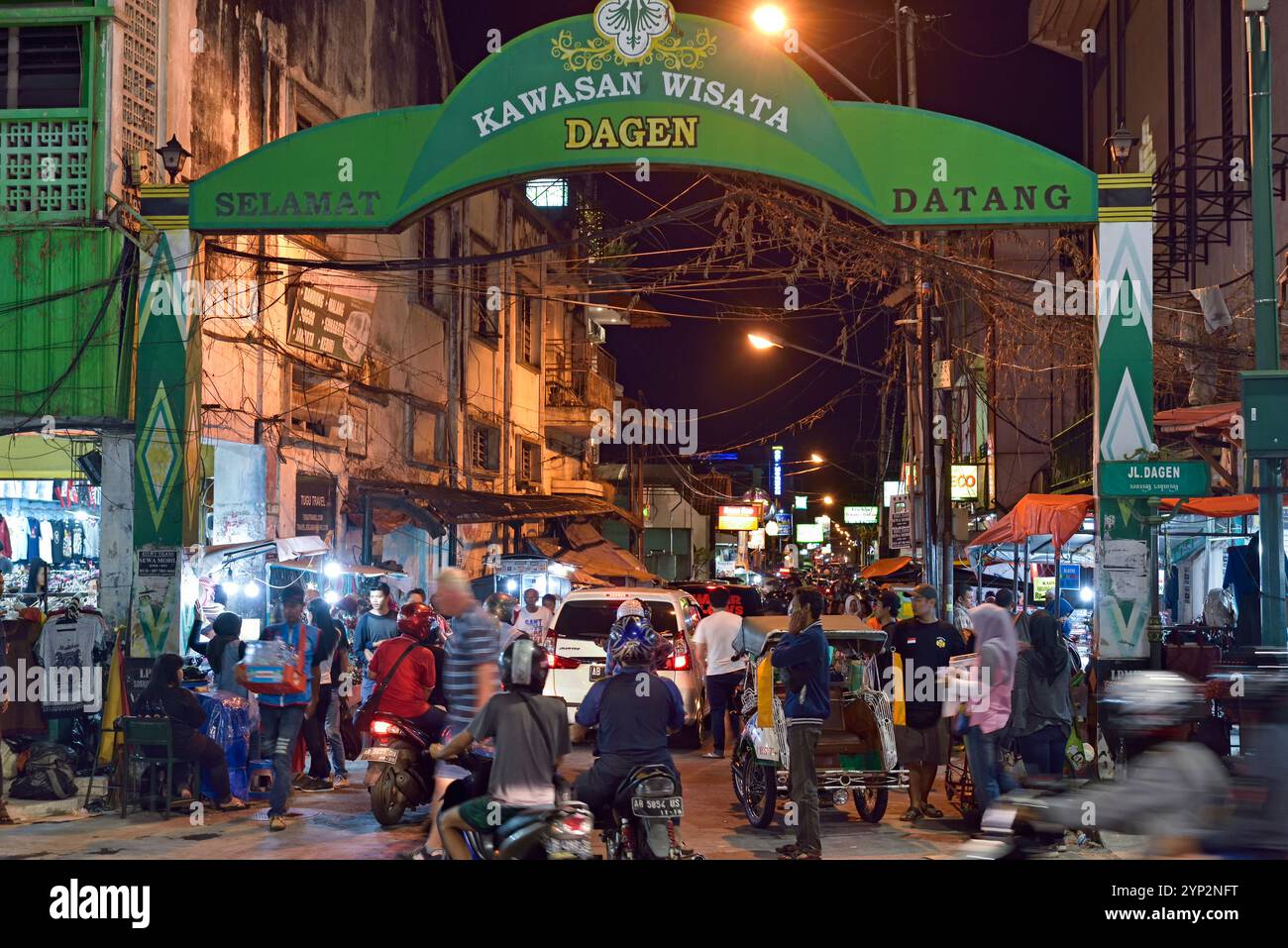 Transversal street of Malioboro Street, major shopping street ...