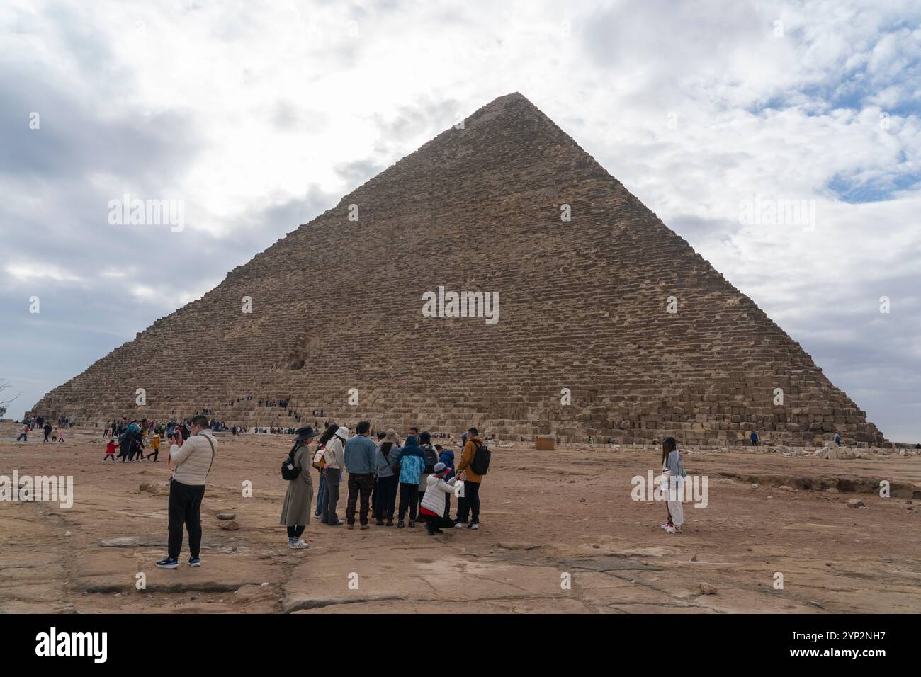 Tourists at the Great Pyramids complex, UNESCO World Heritage Site ...