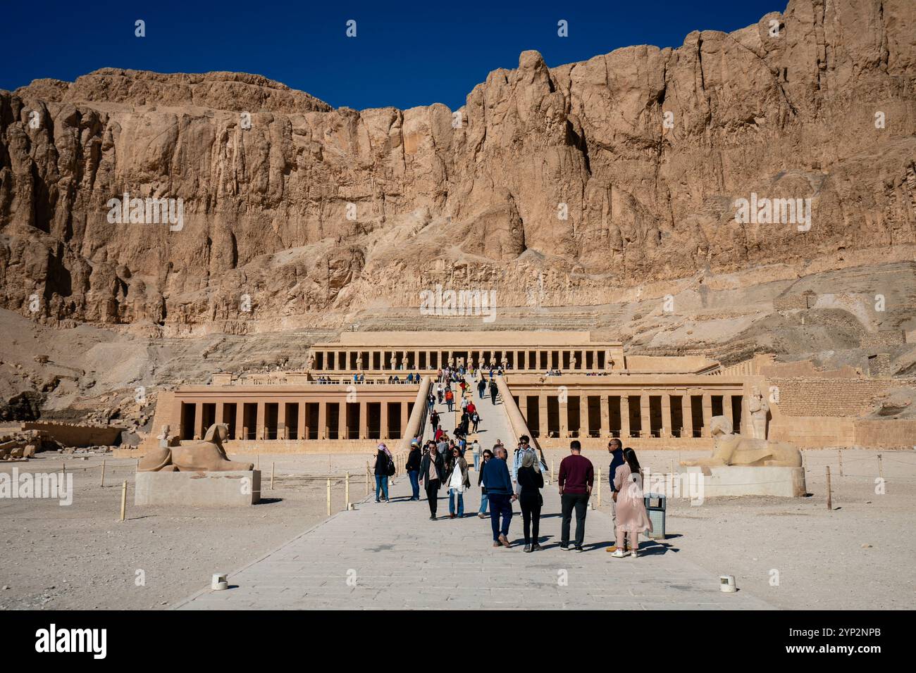 Mortuary temple of Hatshepsut in Deir al-Bahri, UNESCO World Heritage Site, Thebes, Egypt, North ...