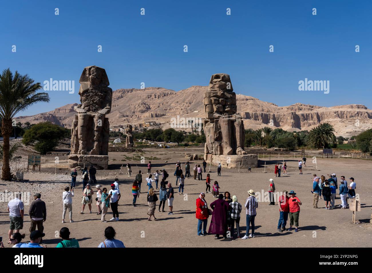Colossi of Memnon, UNESCO World Heritage Site, Thebes, Luxor, Egypt ...