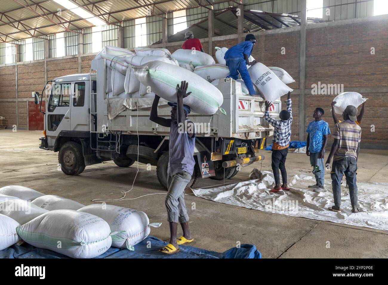 Unloading food supply truck in hi-res stock photography and images - Alamy