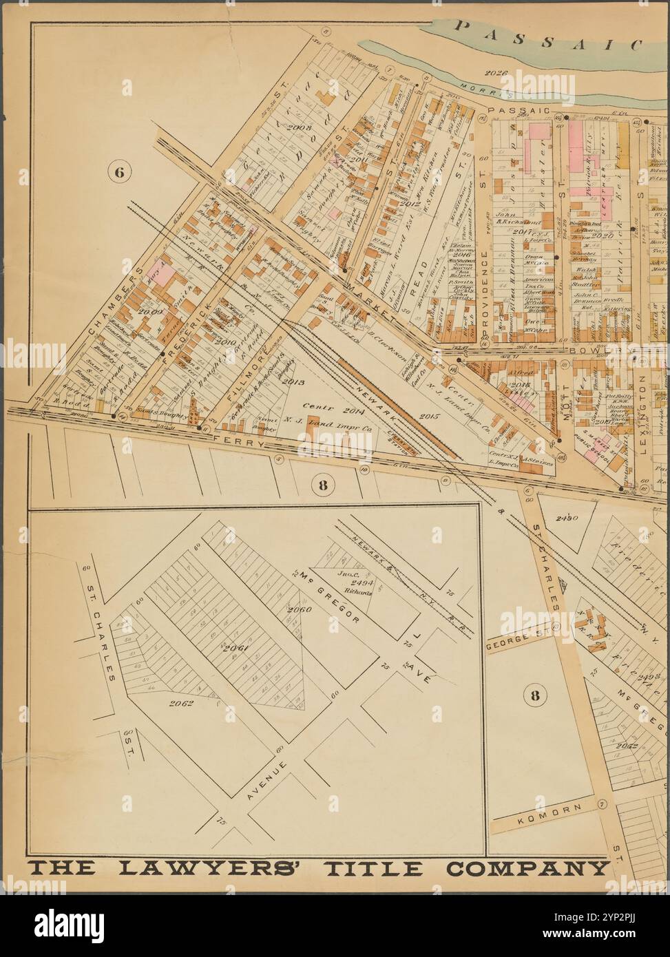 Newark, Double Page Plate No. 7 [Map bounded by Passaic River, Schalk ...