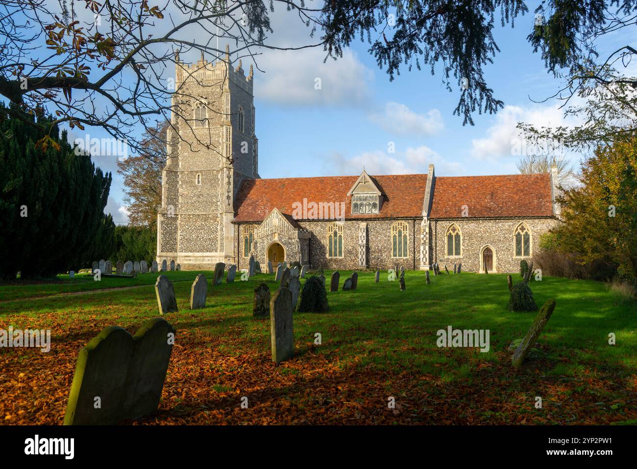 Village parish church of Saint Mary, Helmingham, Suffolk, England, UK ...