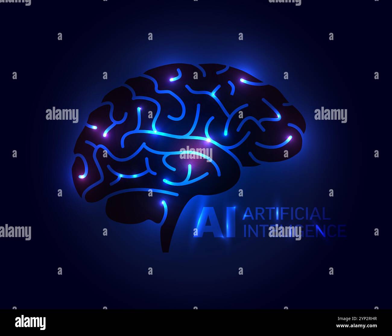 Artificial inteligence conceptual ilustration in fresh modern style ...