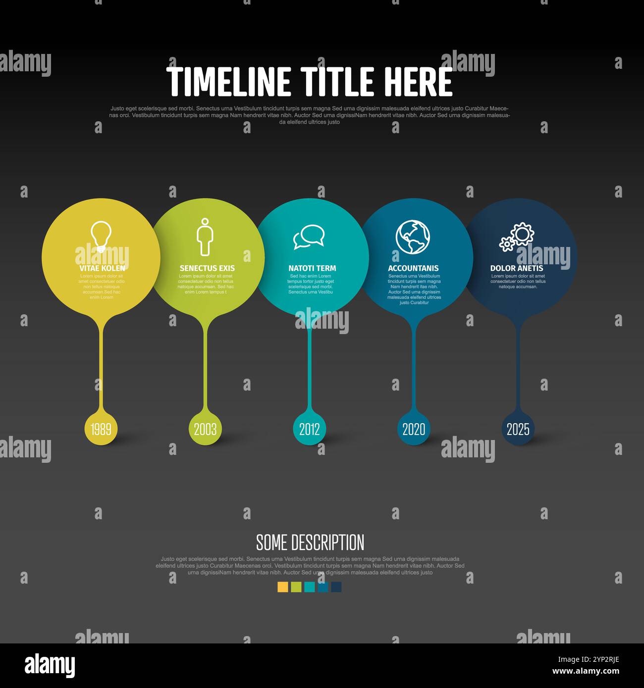 Multipurpose infographic template for company history on simple ...