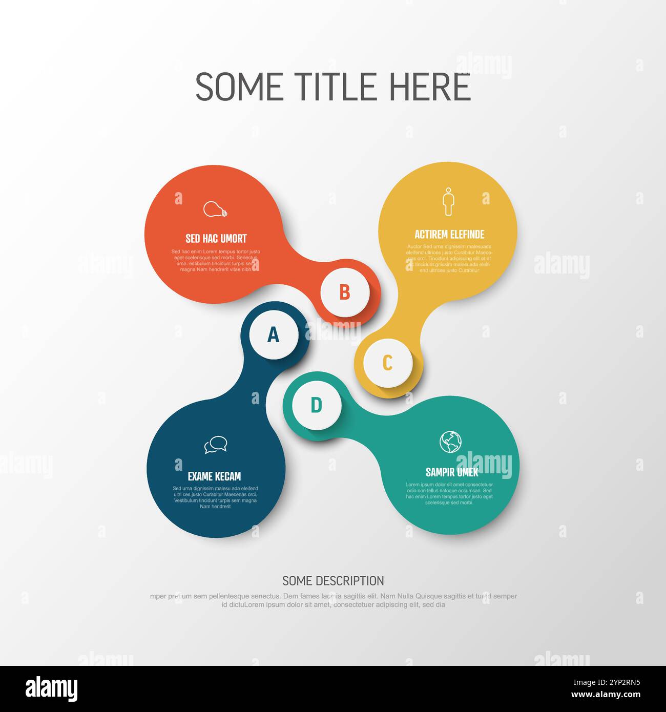 Simple multipurpose Infographic template with four elements with icons ...
