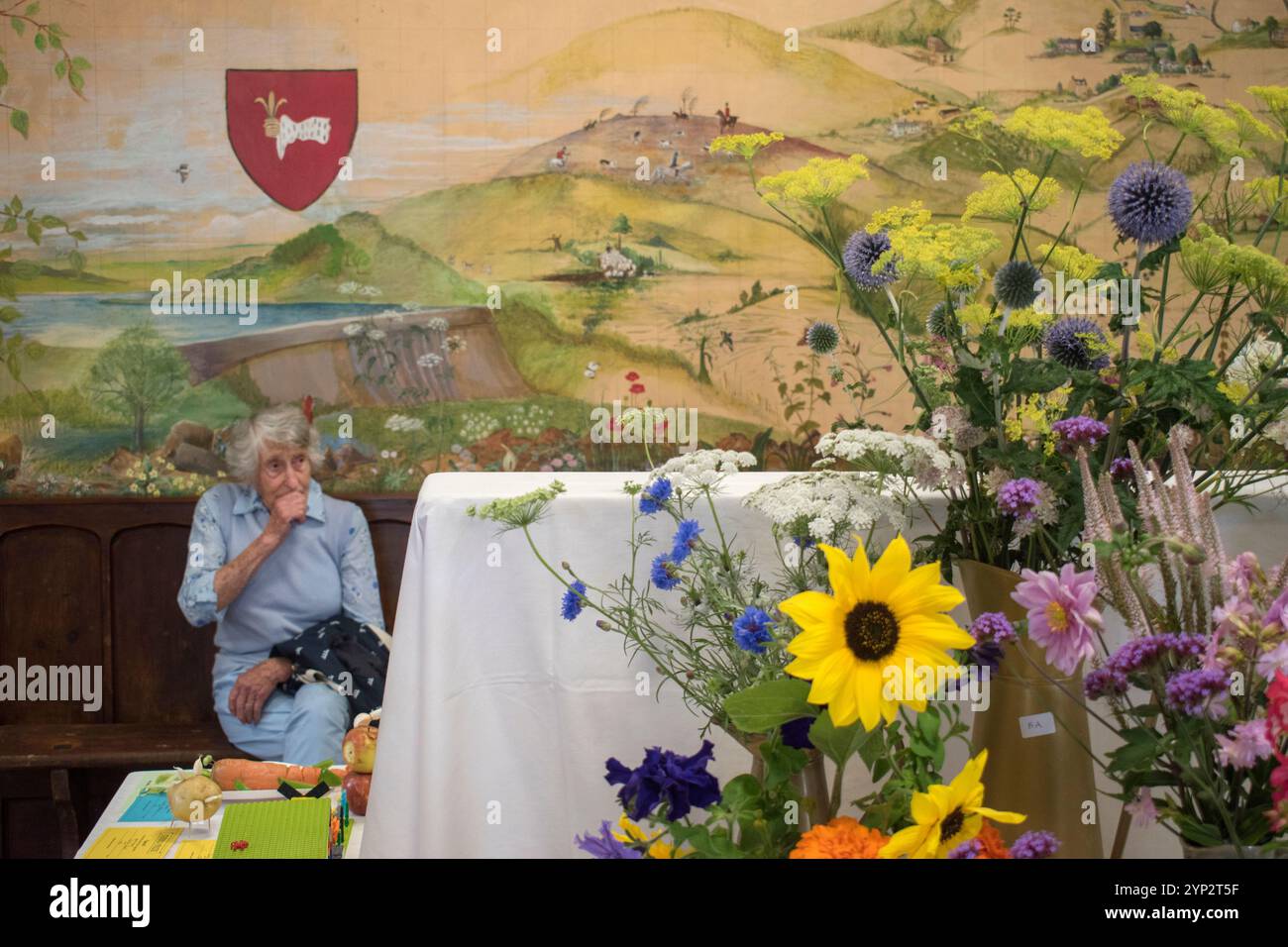 Brompton Ralph, Somerset, England 10th August 2019. Village produce and ...