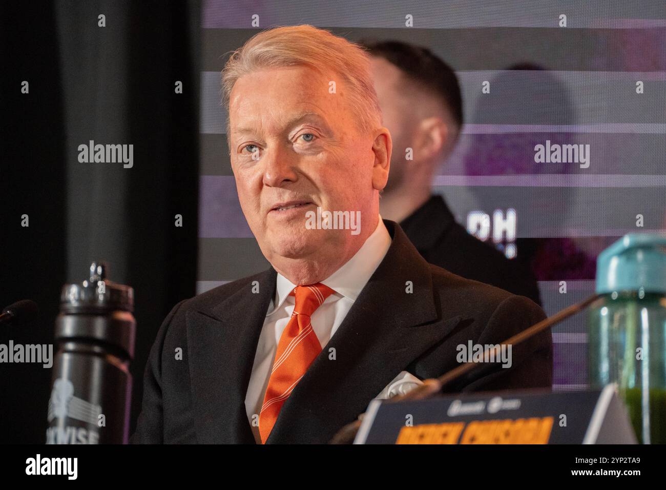 Frank Warrenin action during the Chisora vs Wallin Press Conference at ...