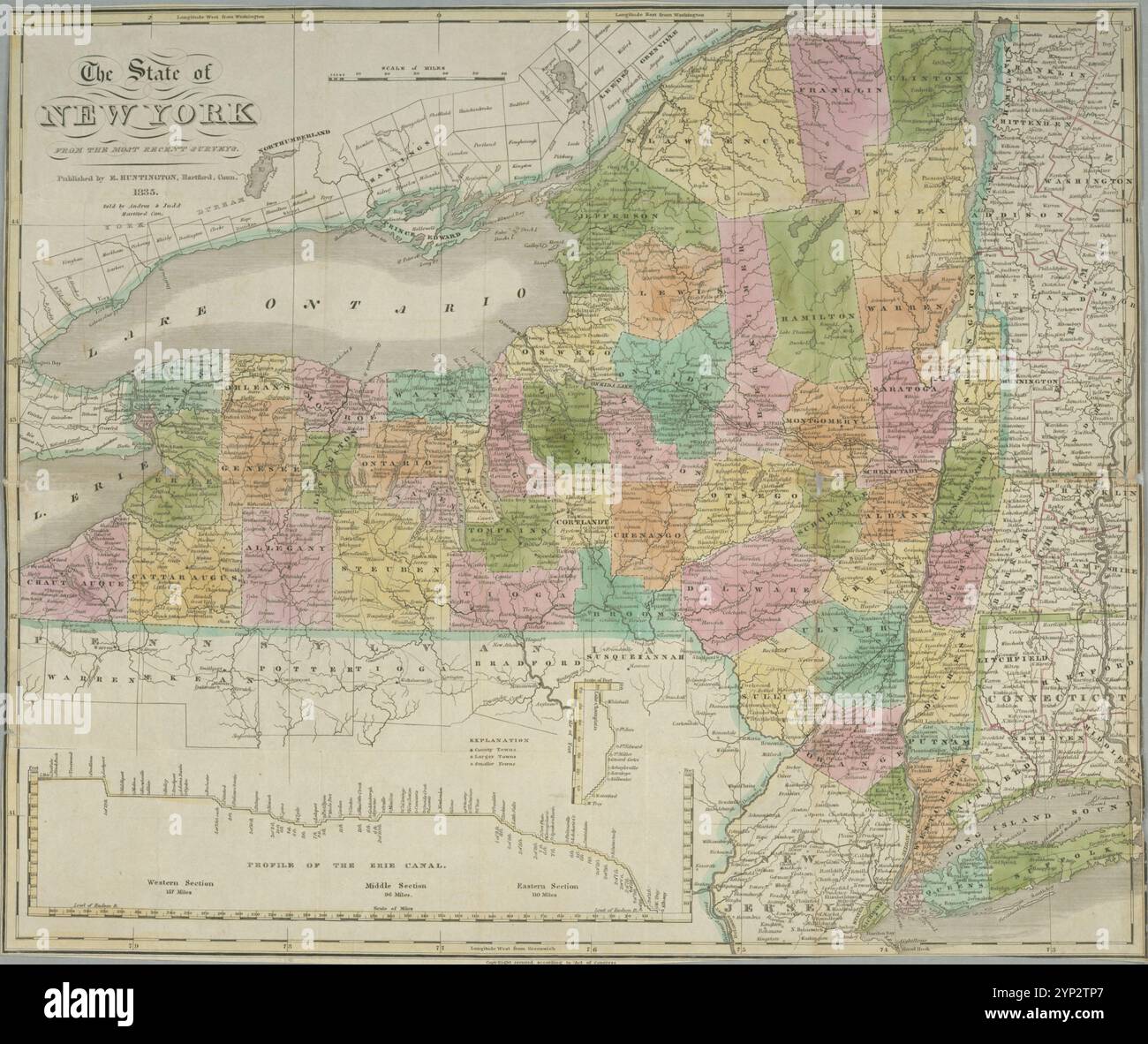 1835 new york map hi-res stock photography and images - Alamy