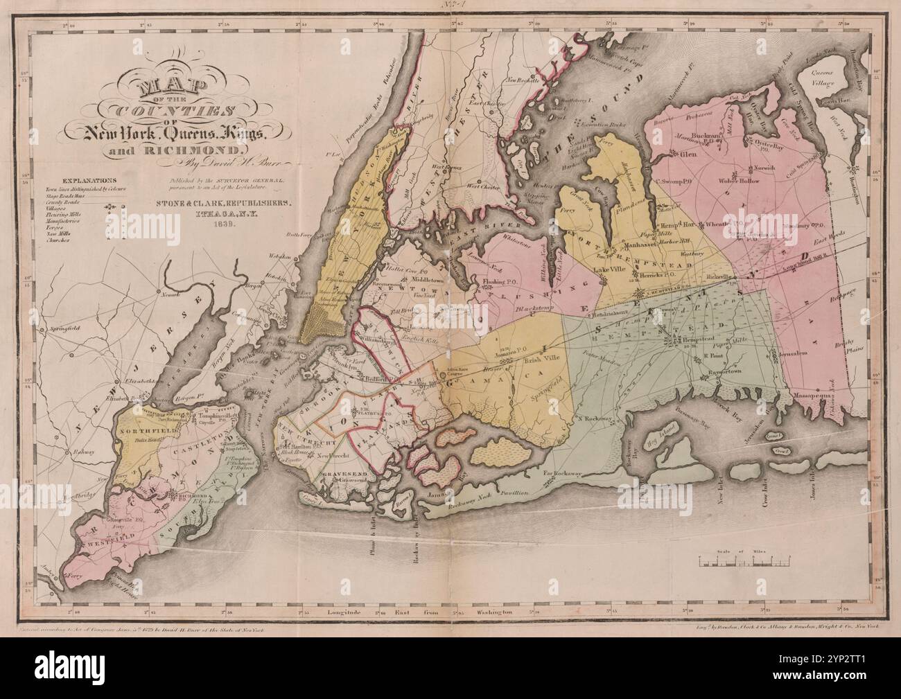 Map of the counties of New York, Queens, Kings, and Richmond. by Burr ...