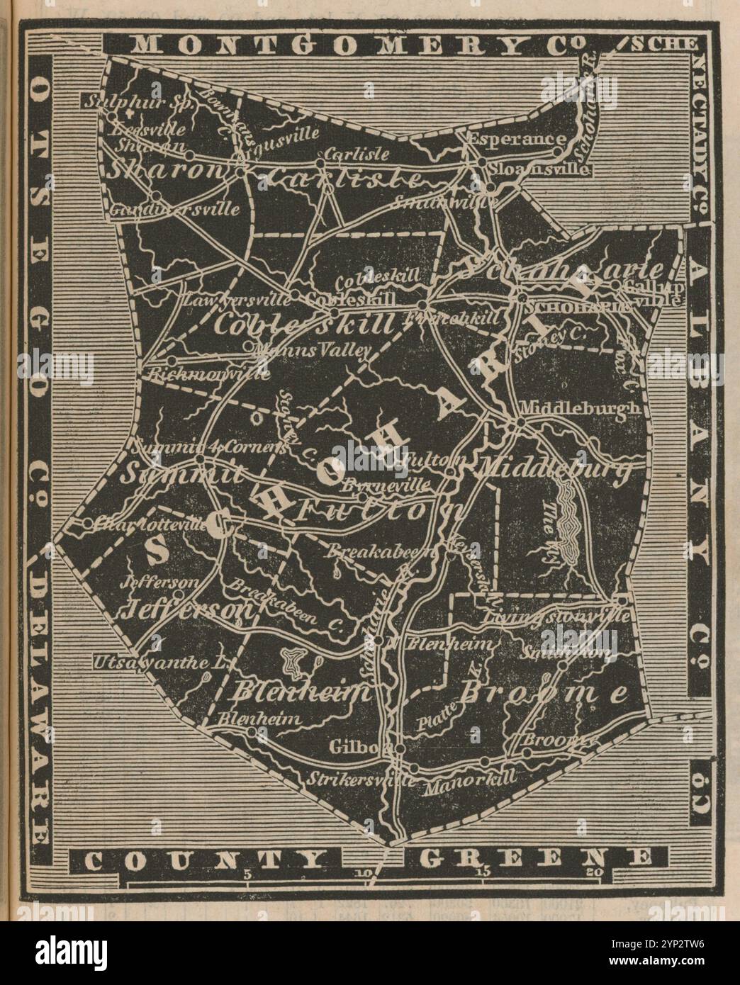 Schoharie county map hi-res stock photography and images - Alamy