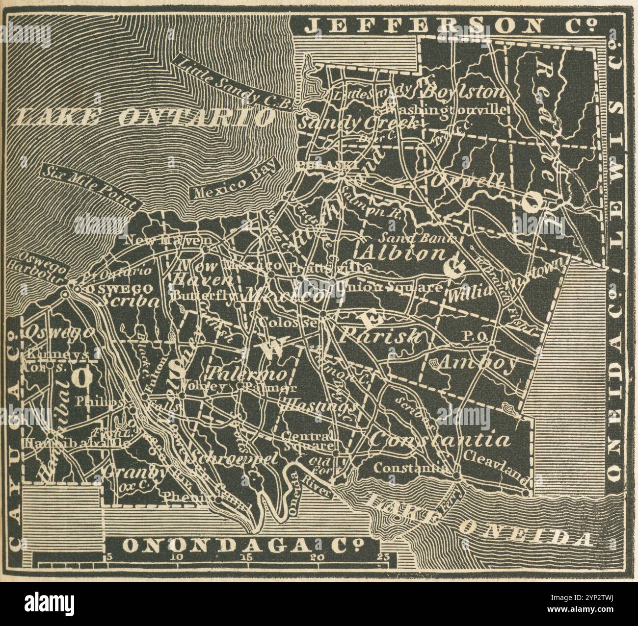 Oswego county map hi-res stock photography and images - Alamy