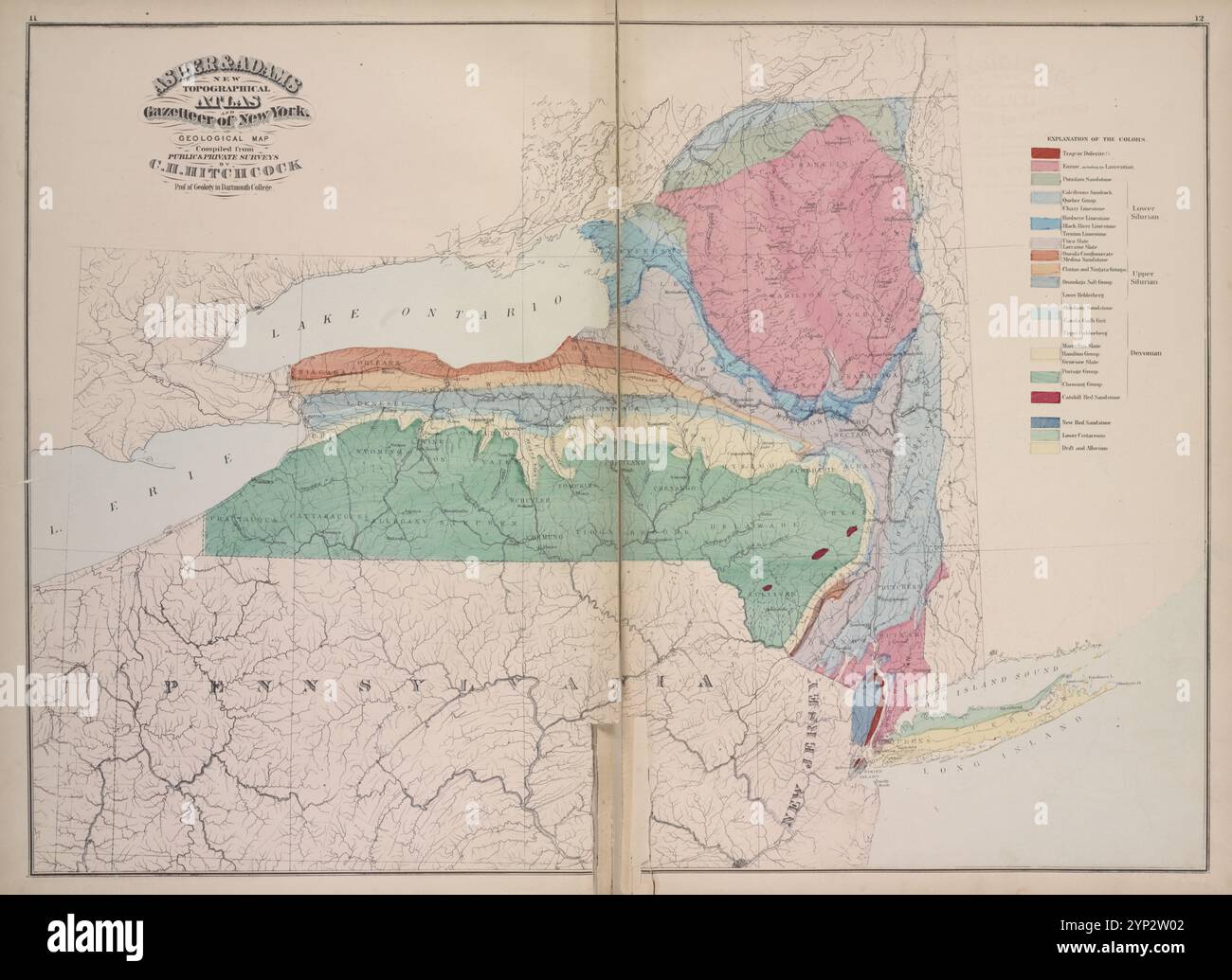 Geological Map 1871 Stock Photo - Alamy