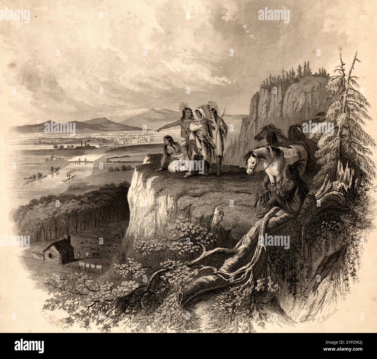 A Native American scene in the 1850s in America Stock Photo - Alamy