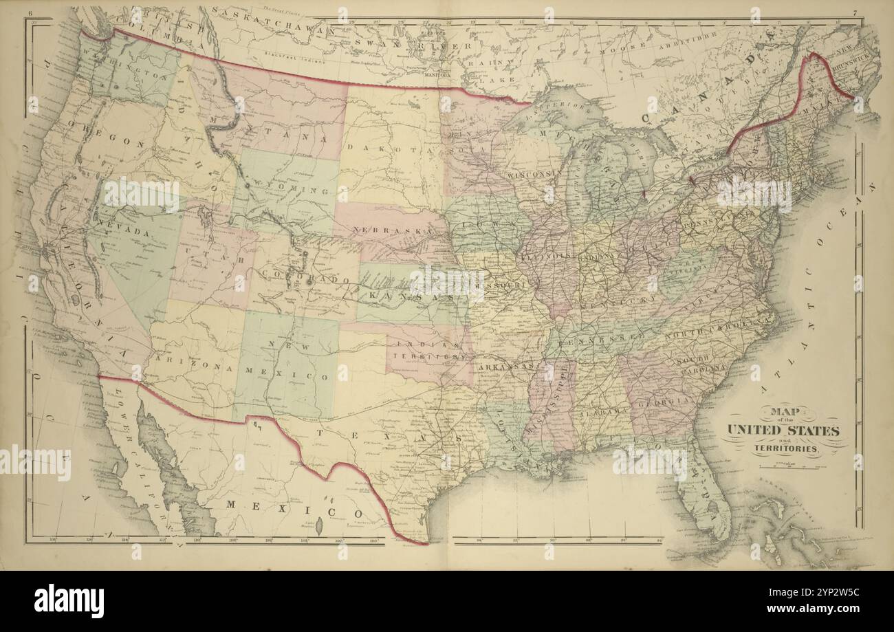 United states and territories map hi-res stock photography and images ...