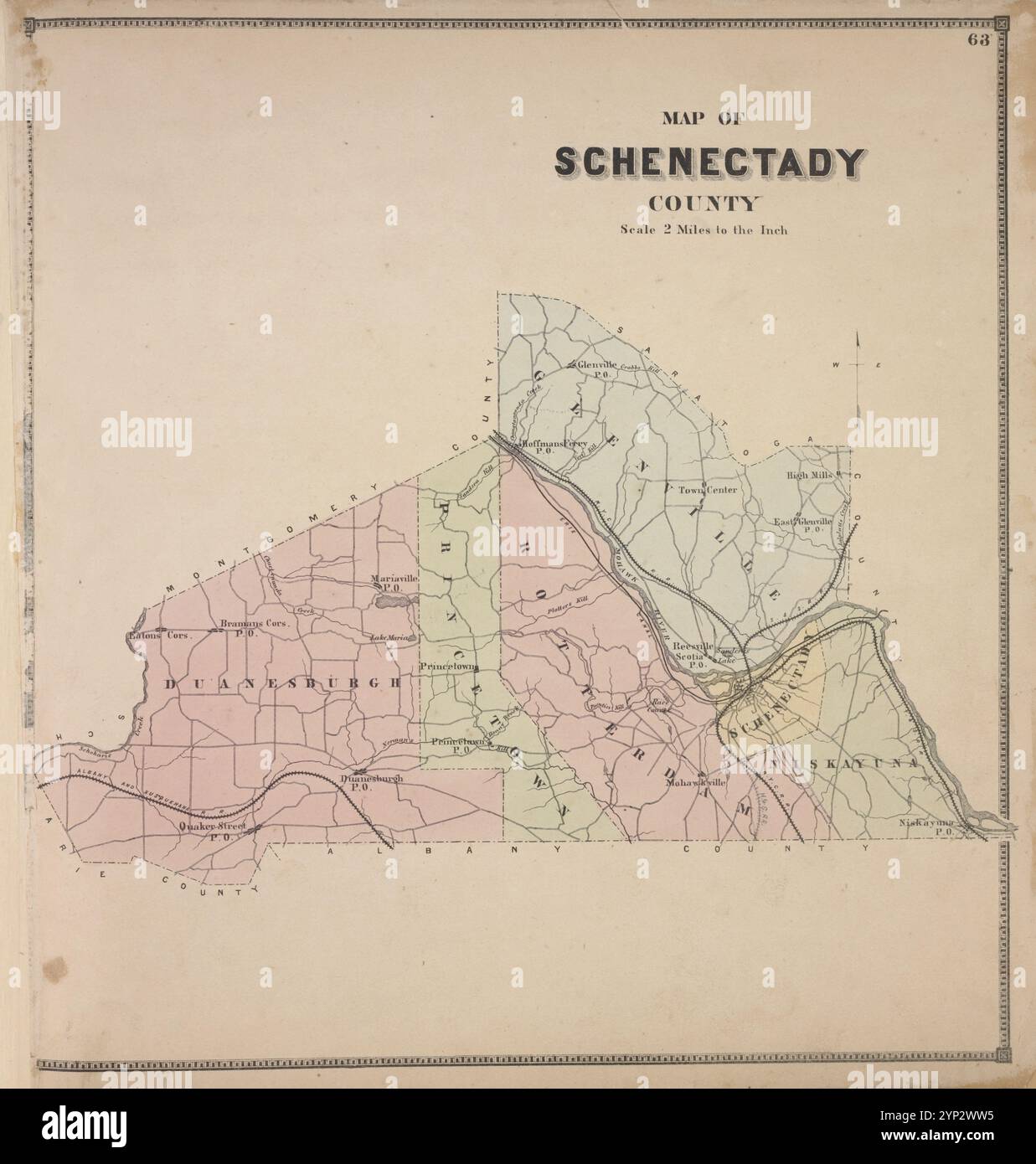 Schenectady county map hi-res stock photography and images - Alamy