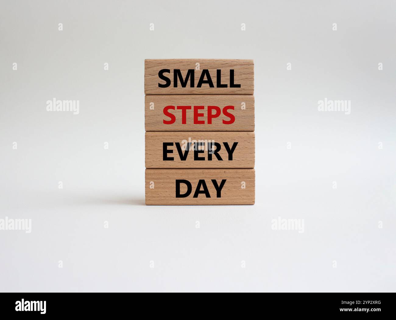 Small Steps Every Day symbol. Wooden blocks with words Small Steps ...