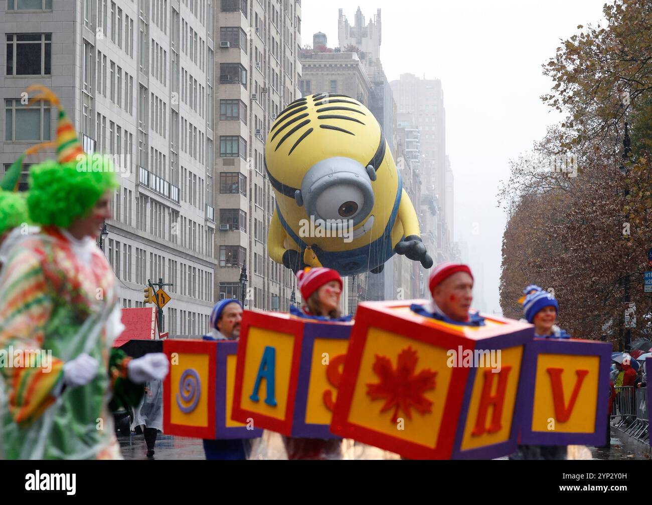 The Stuart the Minion balloon is seen during the 98th Macy's ...
