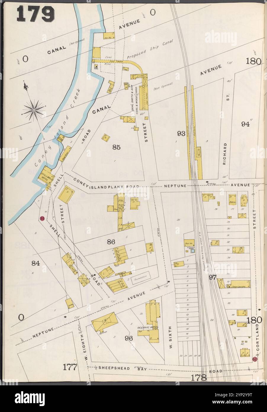Brooklyn Vol. B Plate No. 179 [Map bounded by Canal Ave., Coney Island ...