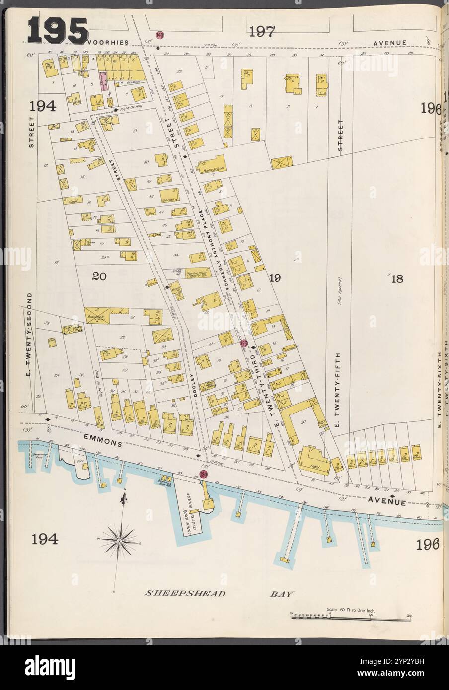 Brooklyn Vol. B Plate No. 195 [Map bounded by E. 22nd St., Voorhies Ave ...