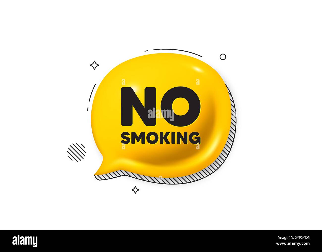 No smoking tag. Stop smoke sign. Comic speech bubble 3d icon. Vector ...