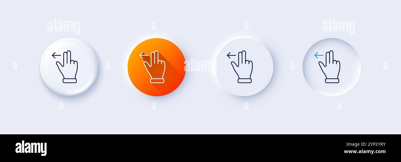 Touchscreen gesture line icon. Slide left arrow sign. Swipe action. Line icons. Vector Stock ...