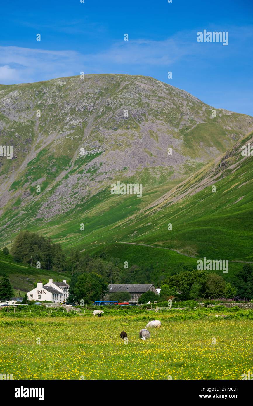 The Wasdale Head Inn, nestled under the Lake District mountains above ...