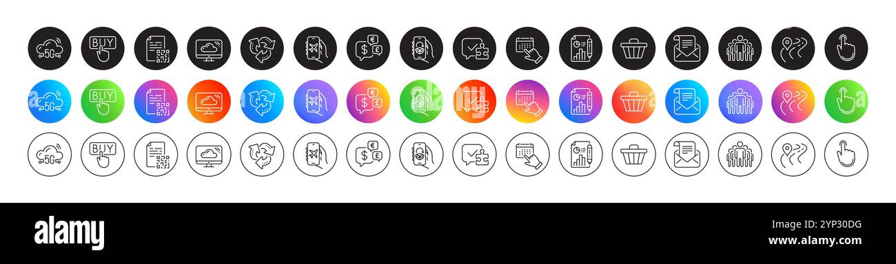 Mail newsletter, Shop cart and Road line icons. For web app, printing ...