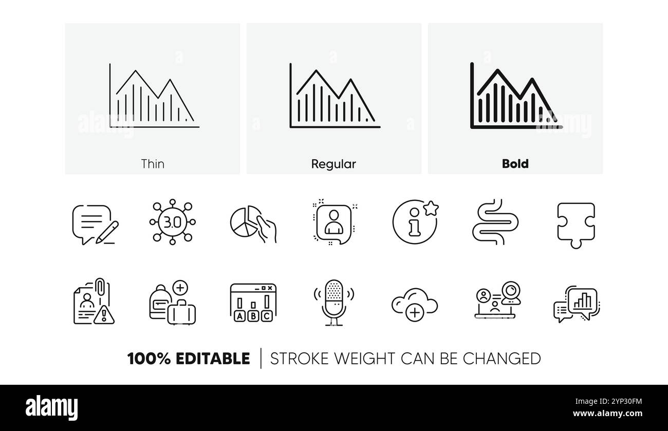 Microphone, Web3 and Add handbag line icons. For web app, printing. Line icons. Vector Stock ...